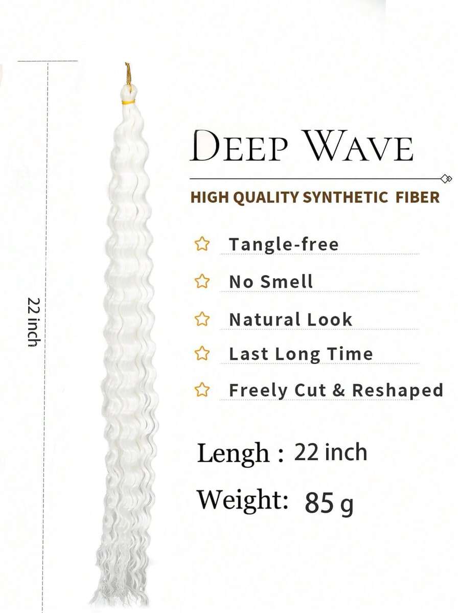 22 Inch Deep Wave Crochet Hair Extensions Ocean Wave Crochet Synthetic ...