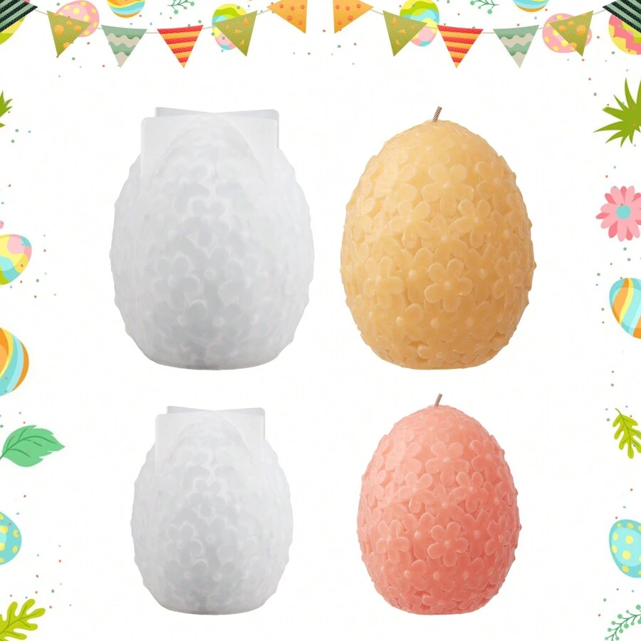 2 Pcs 3D Easter Silicone Moulds, Easter Epoxy Casting Resin Mould Eggs ...
