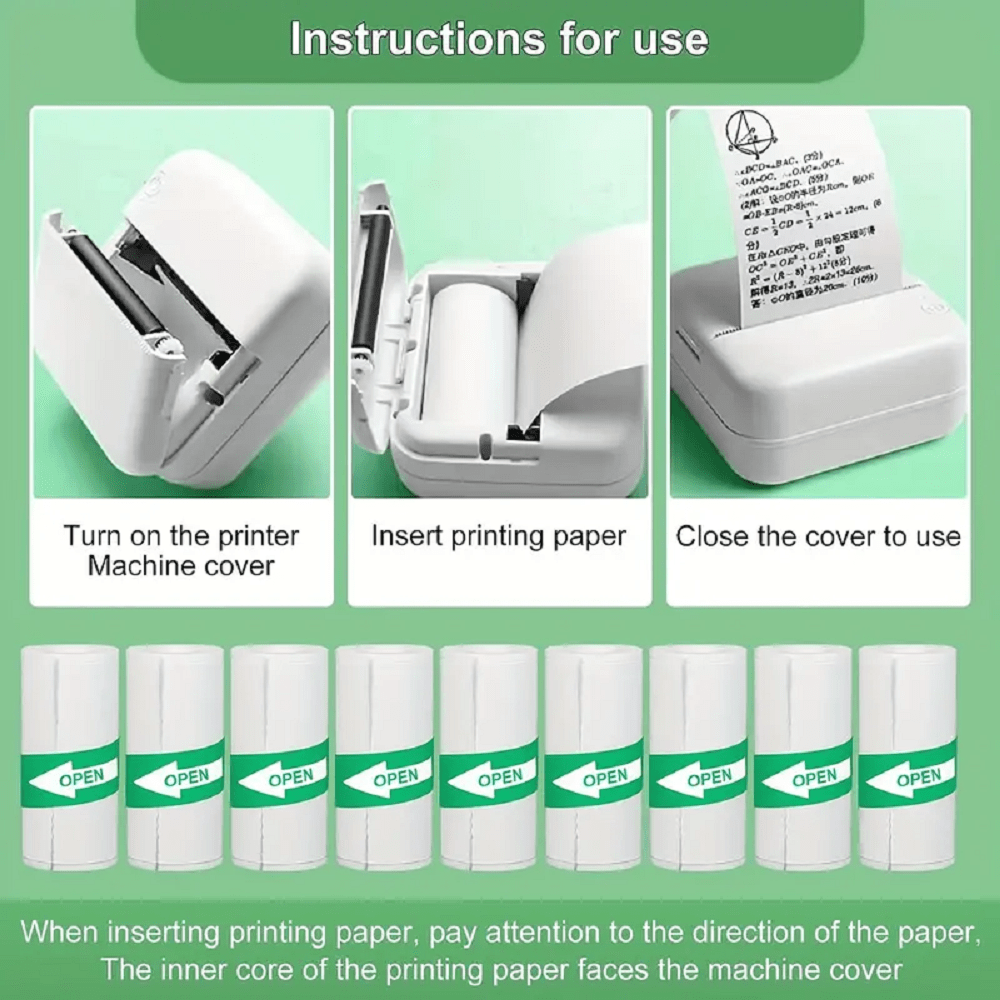 20 Pièces De Papier Thermique Autocollant, Papier D'imprimante ...