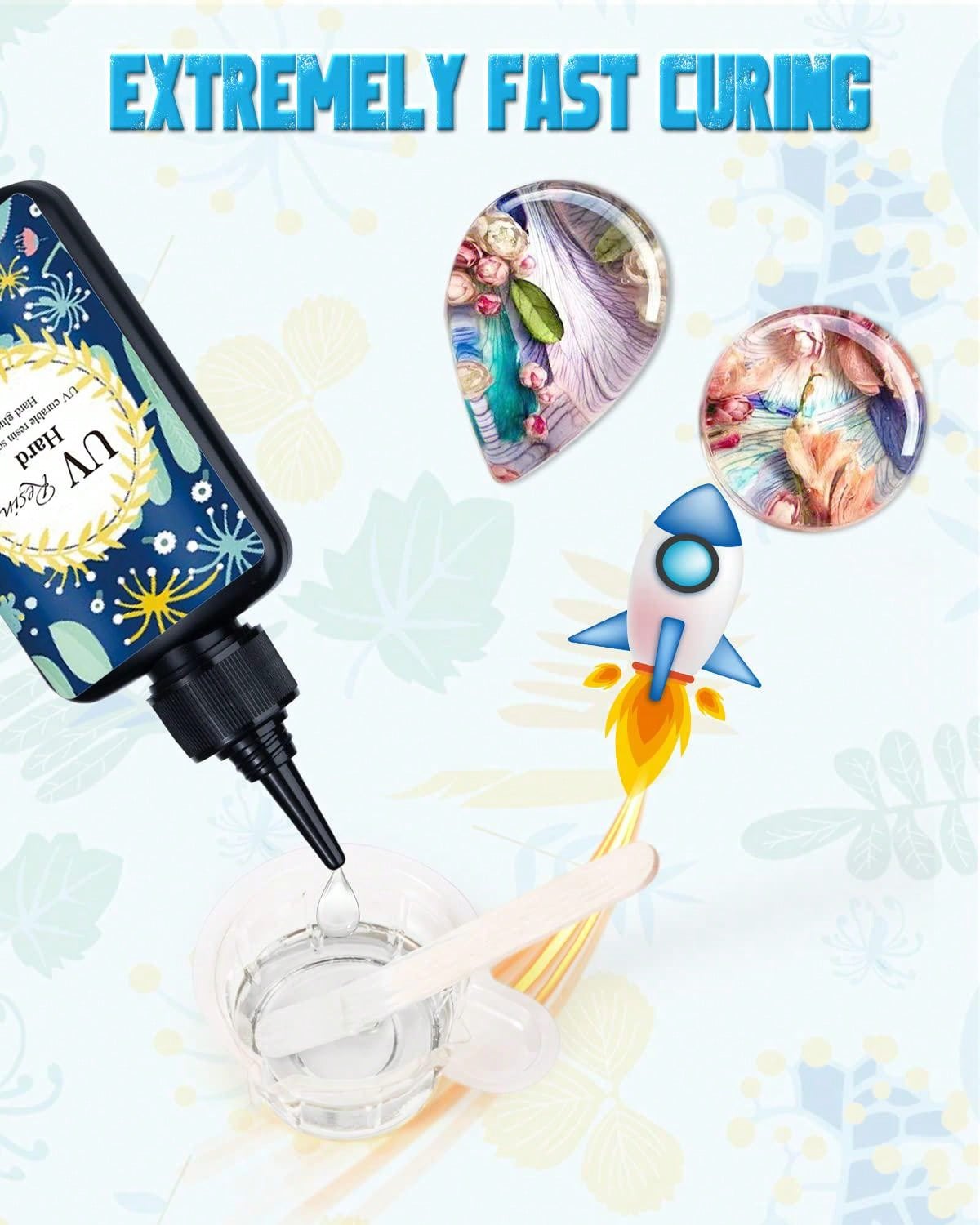 1pc 100g/200g/300g/400g Uv Resin Set, Hard Transparent Crystal Epoxy ...