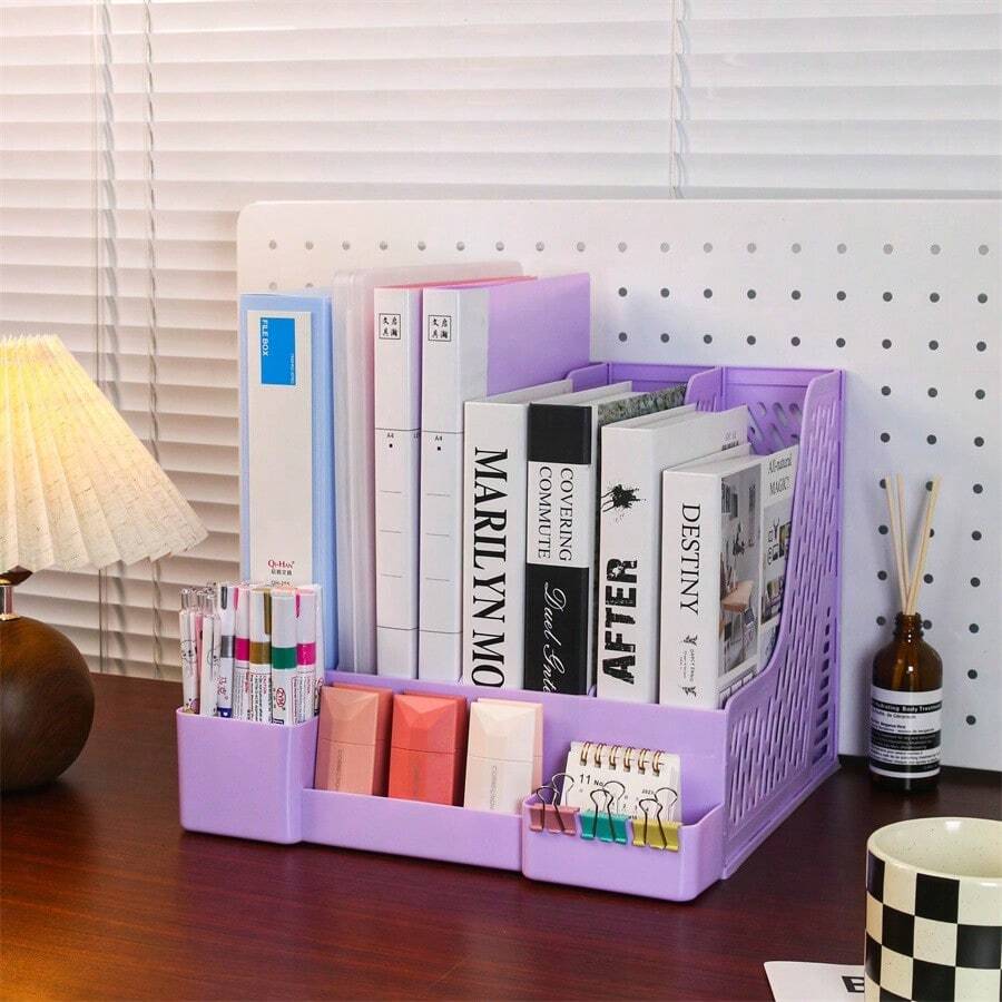 Desktop File Rack, Bookshelf, A4 File Storage Box, Folder, Document ...
