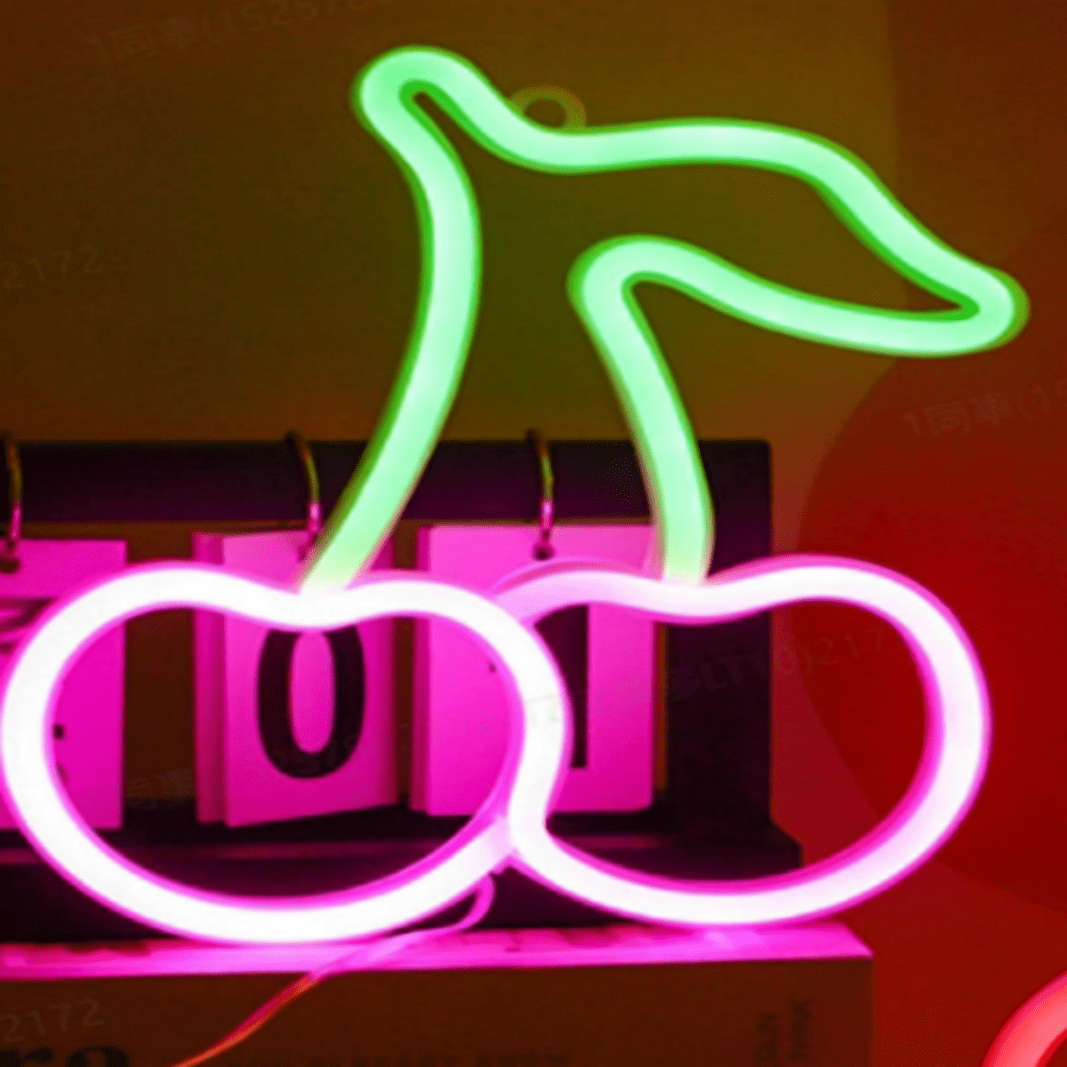 Neon Cherry Model Wall Decor Light With Battery Box And Usb Power ...