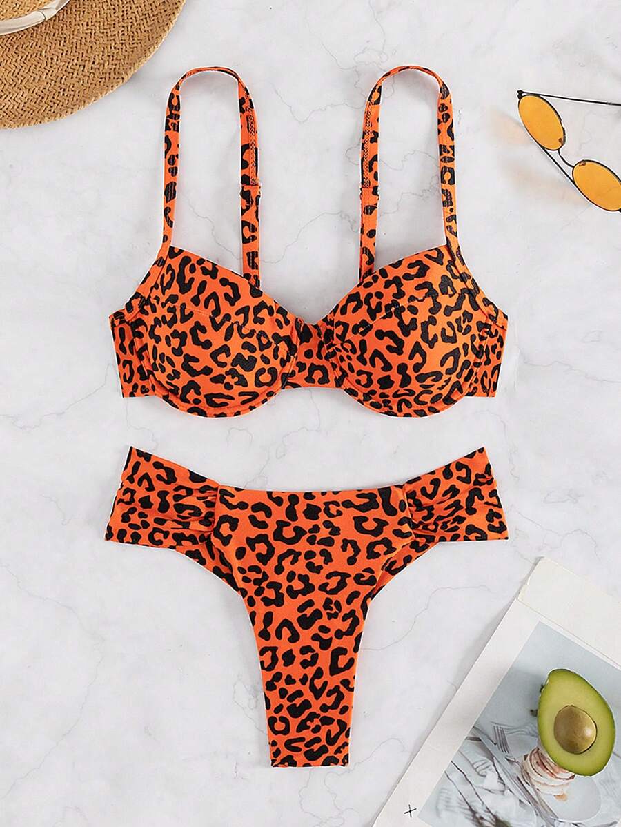 RWX VEST Biquini Ajustável com Estampa de oncinha XX210 | SHEIN Brasil