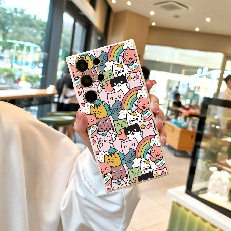 1pc Creative Cartoon Animal Patchwork Colored Drawing Protective Case ...