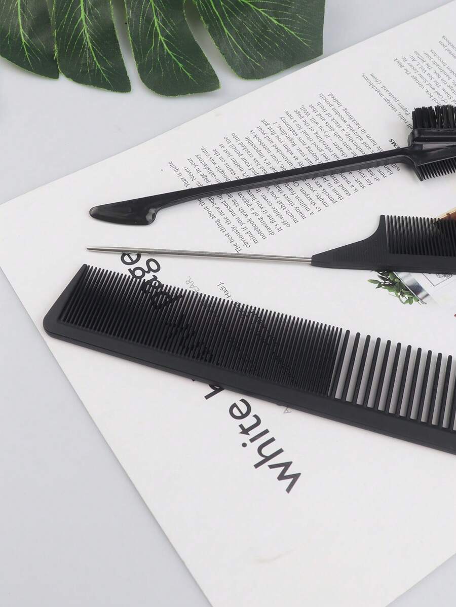 3 Pieces Hair Styling Comb Set For Rat Tail Comb Stainless Steel ...