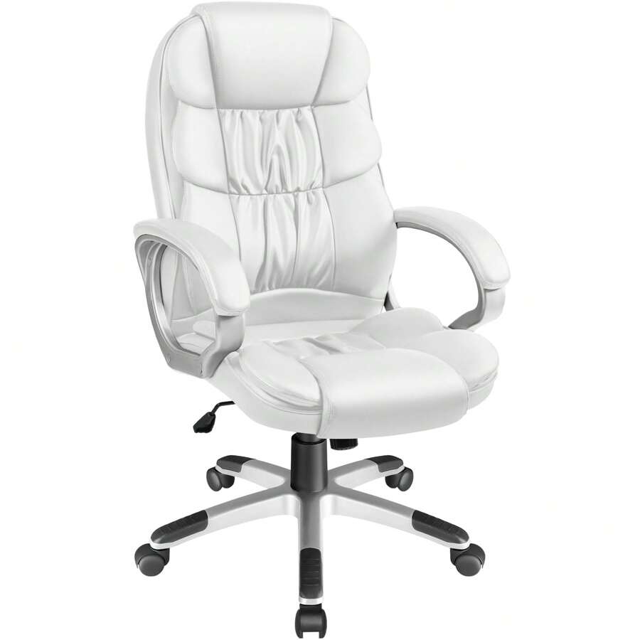 Office Chair High Back Computer Chair Ergonomic Desk Chair, PU Leather ...