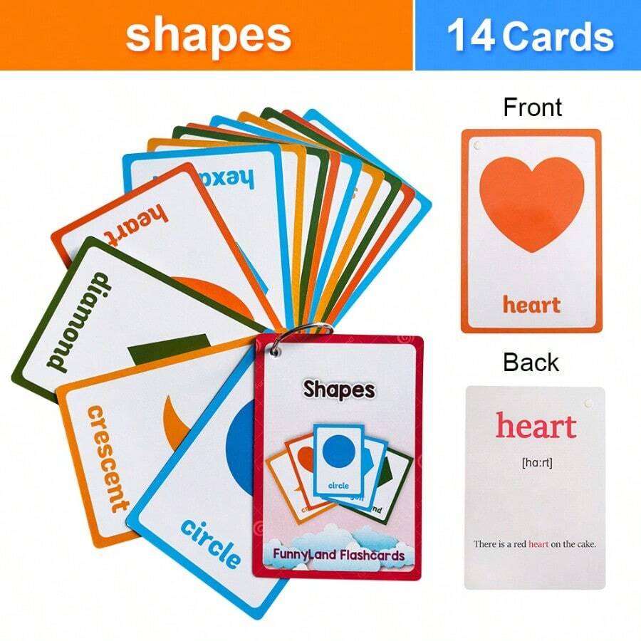 Tarjetas Con 14 Formas De Tarjetas Para Niños, Tarjetas Flash Con ...