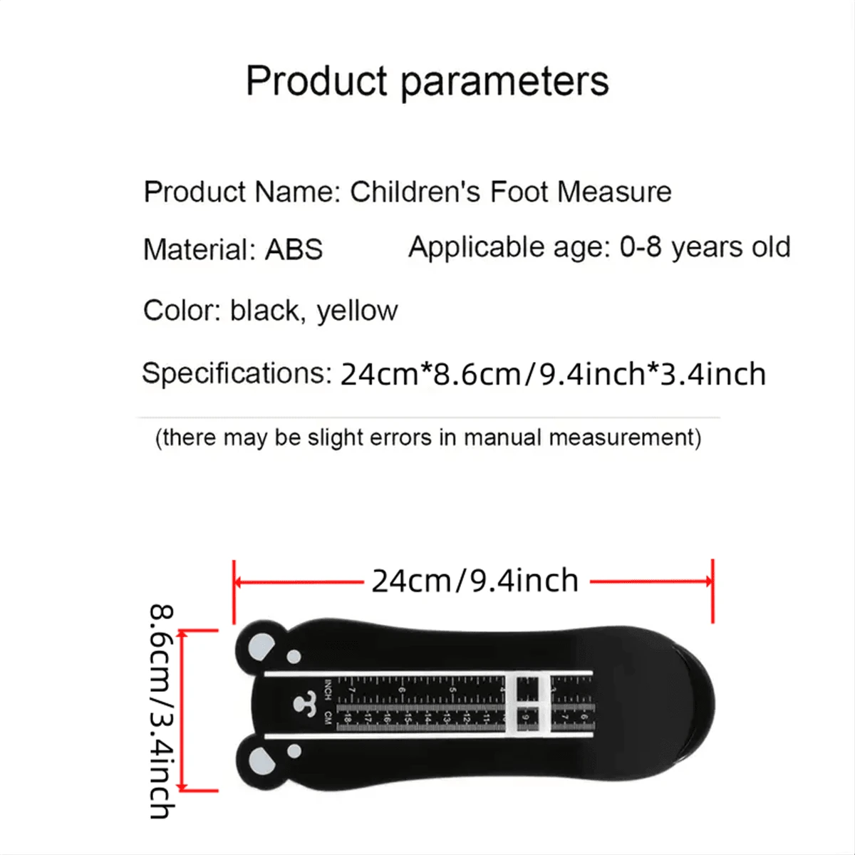 Bear Shaped Pediatric Foot Measuring Device, Accurate Foot Length ...