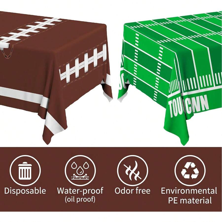 2 Pack Football Party Decorations Disposable Tablecloth Plastic ...