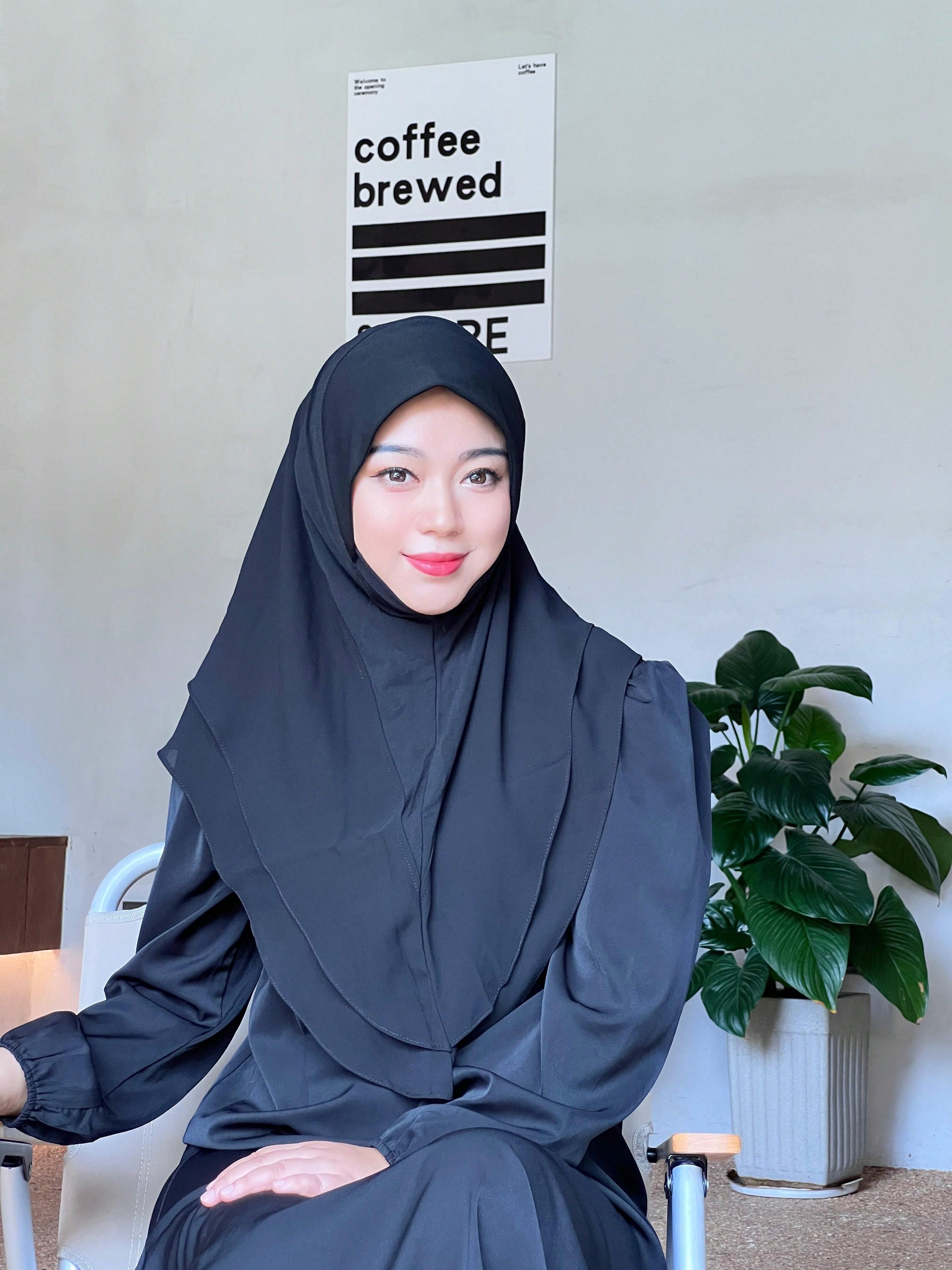 1 Pcs Women Comfortable Hijab Malay Pullover Turban Double Layer ...