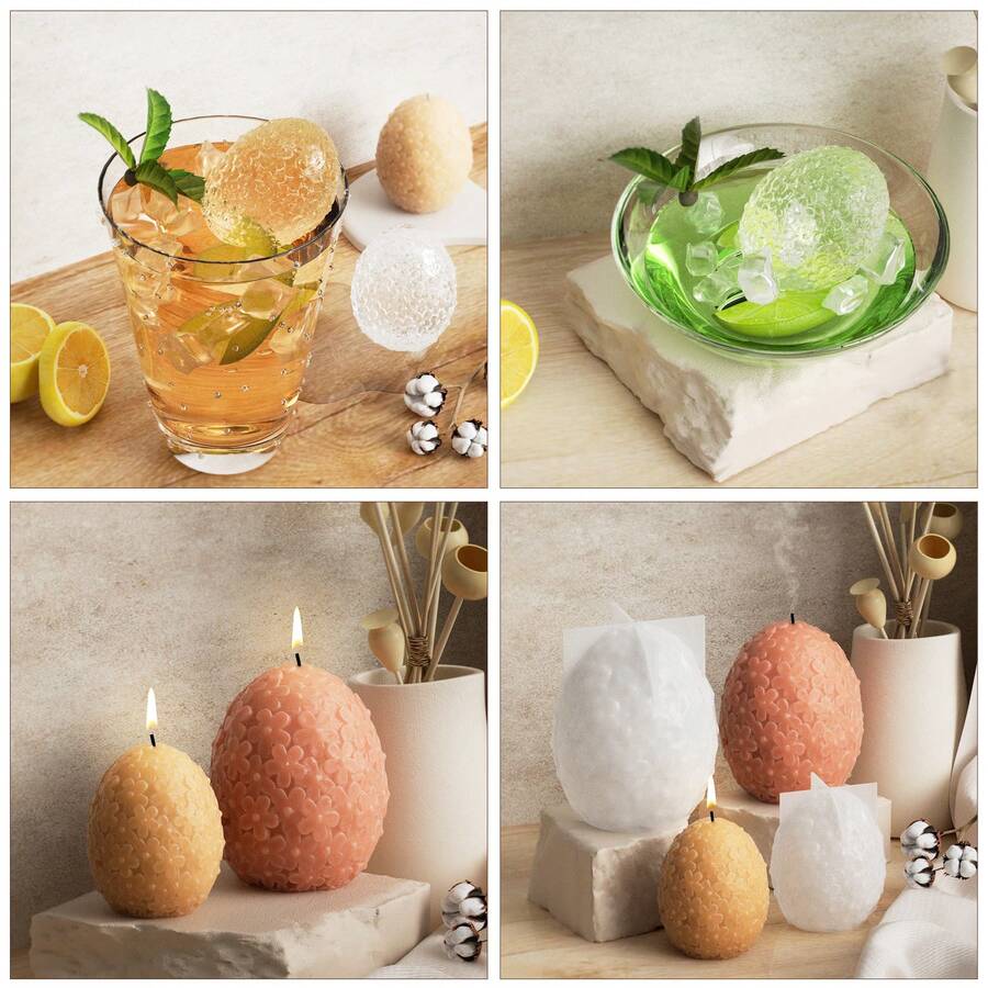 2 Pcs 3D Easter Silicone Moulds, Easter Epoxy Casting Resin Mould Eggs ...