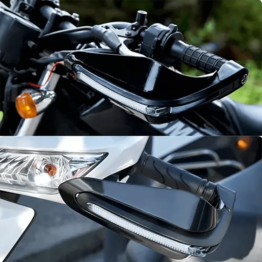 1pair Black Motorcycle Handguard With Led Yellow Turn Signal Light ...