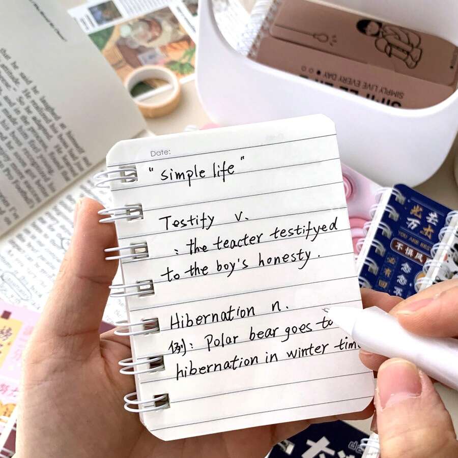 Closeto Series A7 Side Flip Spiral Notebook, 80 Thick Sheets, Mini ...