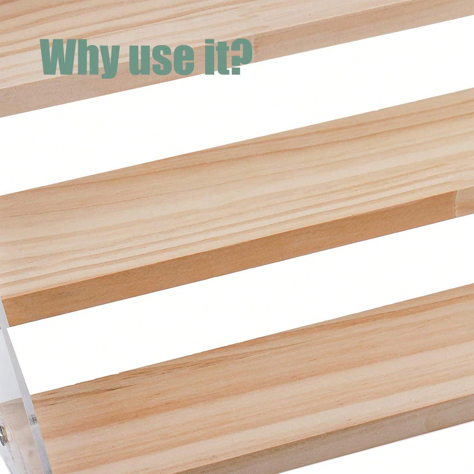 1Pc 2 Tier Wood Acrylic Display Stand, Tiered Wooden Risers Display ...