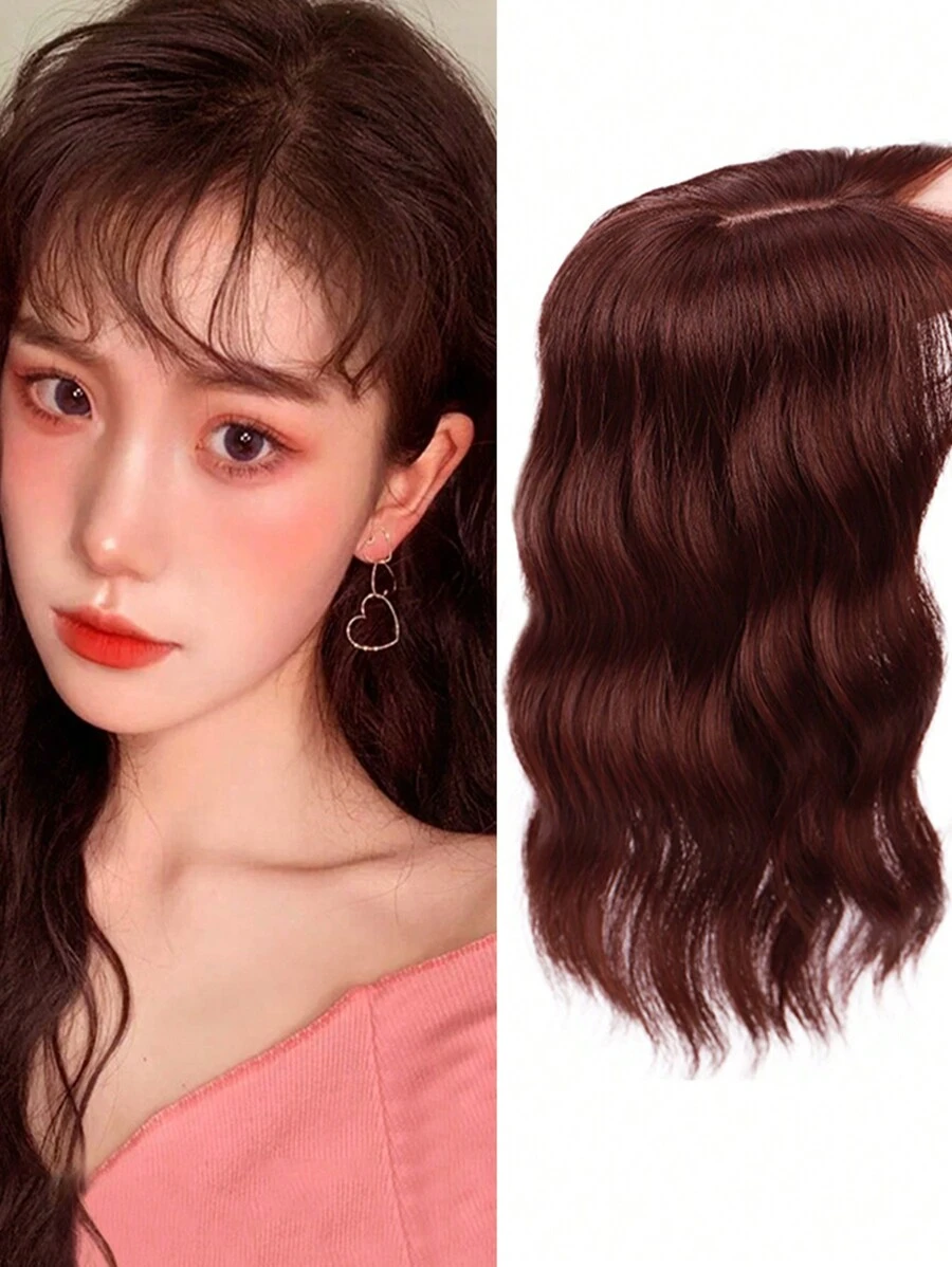 14inch Wig Women's Water Ripple Hair Patch 3D Hair Patch Long Curl Hair ...