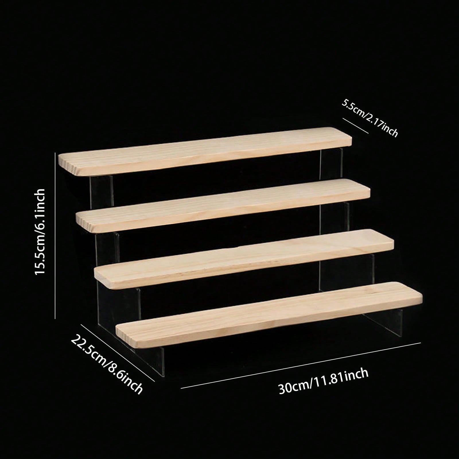 1pc 4 Tiers Perfume Organizer, 30cm/11.81inch Solid Wood Ladder Display ...