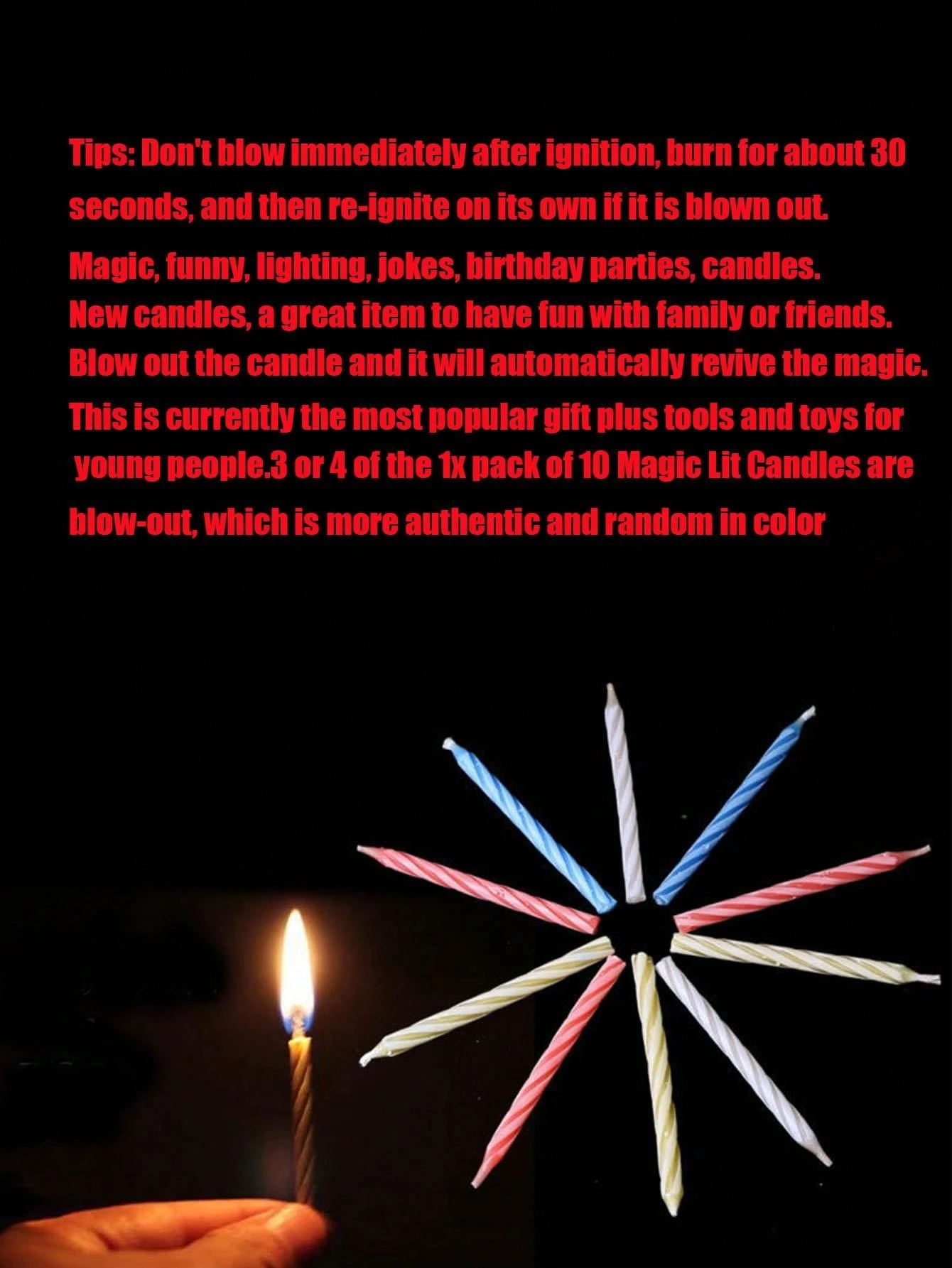 1set 10pcs Magic Relighting Candles That Can'T Be Blown Out, Perfect ...