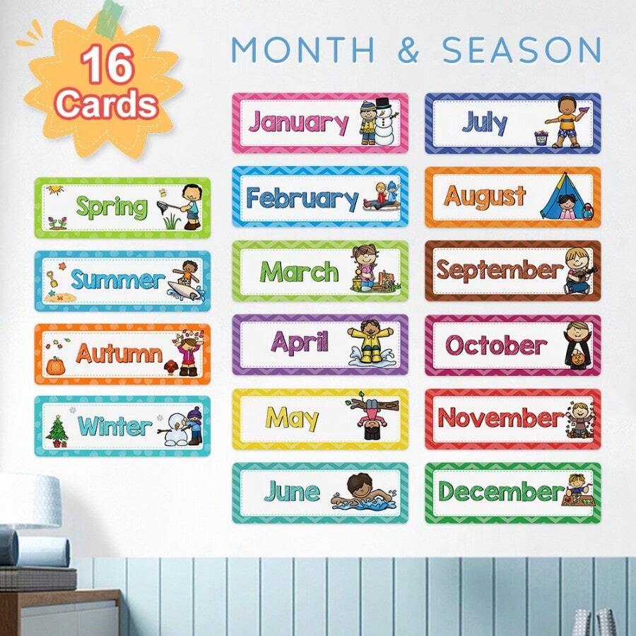 24 Cards Monthly Headliners Set 12 Months Of The Year Day Of The Week ... 24 Cards Monthly Headliners Set 12 Months Of The Year Day Of The Week ...