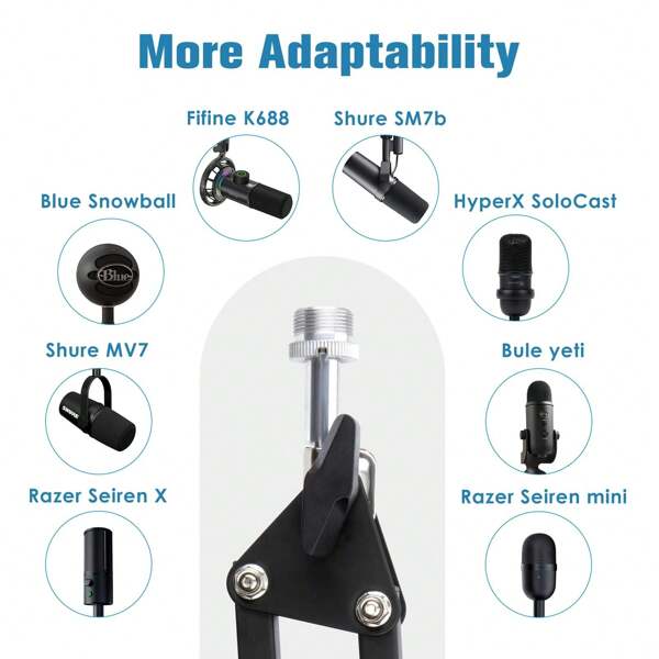 QuadCast Boom Arm Mic Stand, Adjustable Suspension Boom Scissor Arm ... QuadCast Boom Arm Mic Stand, Adjustable Suspension Boom Scissor Arm ...