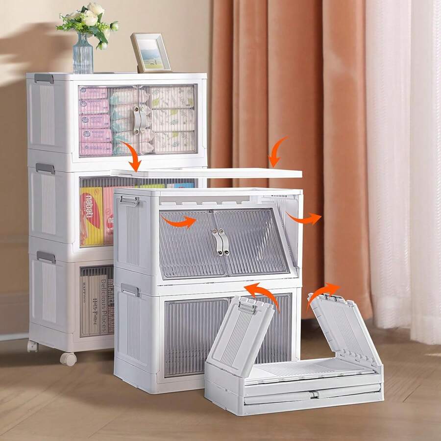 2 Pack 32 Gal Closet Organizers And Storage - 132QT Stackable Storage ...