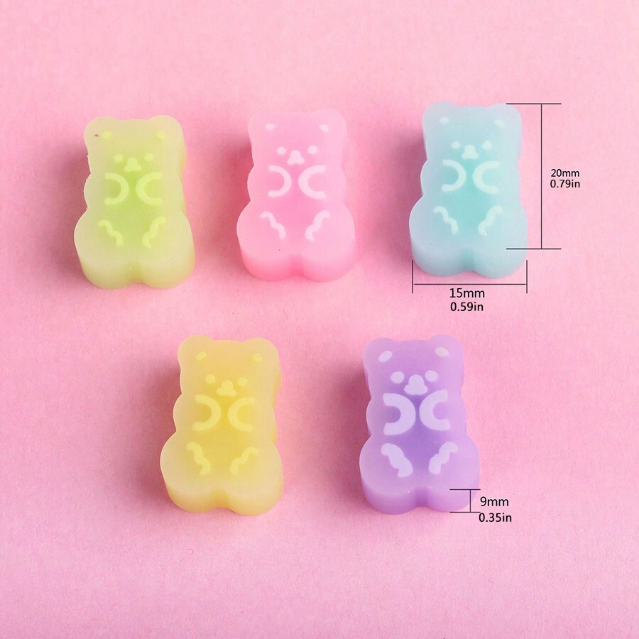 5pcs/Bag Cute Bear Erasers Cartoon Transparent Eraser For Writing ...