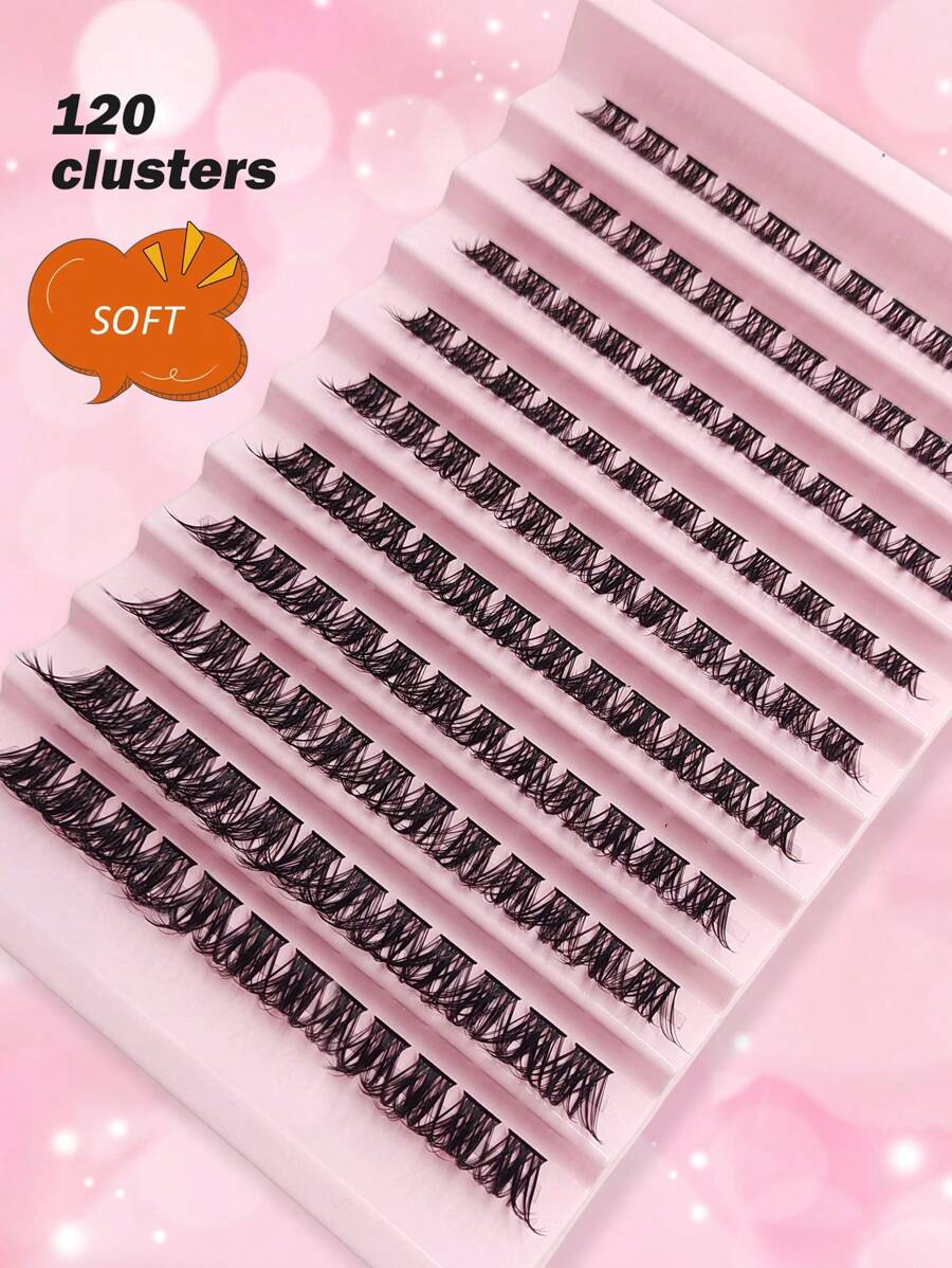 DIY Eyelash Extensions 120 Clusters Wispy Individual Lashes Extensions ...