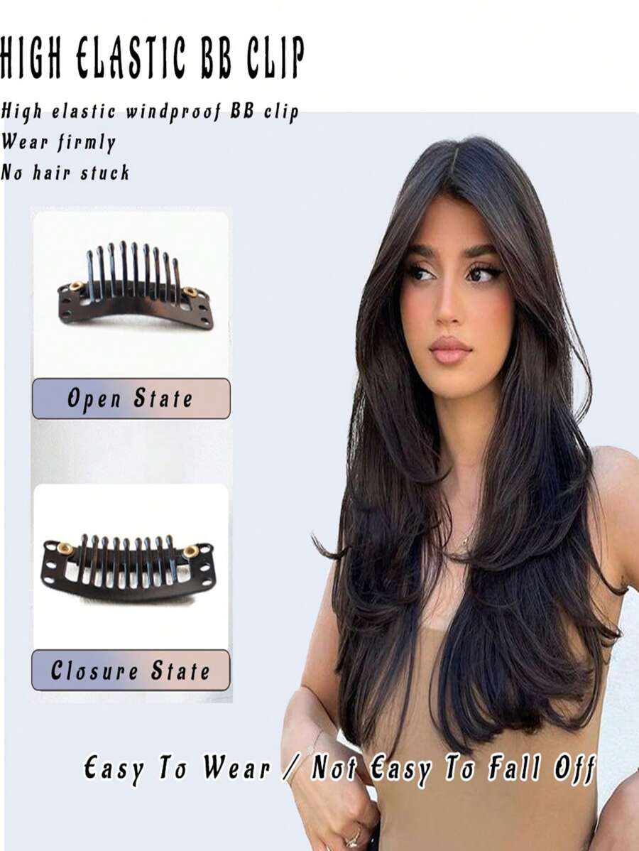 55cm/22inch Wig Woman's One-Piece Invisible Invisible V-Shaped Long ...