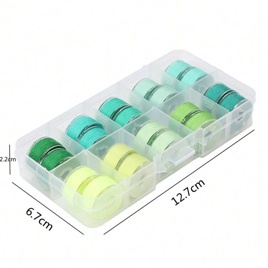 10-Grid New Bobbin Box With Transparent Thread, Bobbin With Fixed Color ...