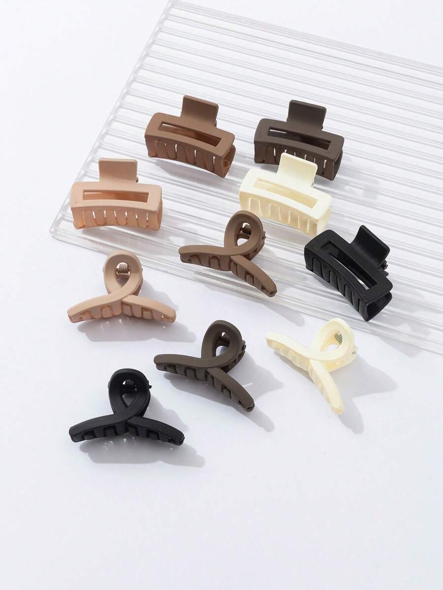 10pcs/Set Small Size Hair Clamp, Ponytail Claw Clip Set, Hair Grabber ...