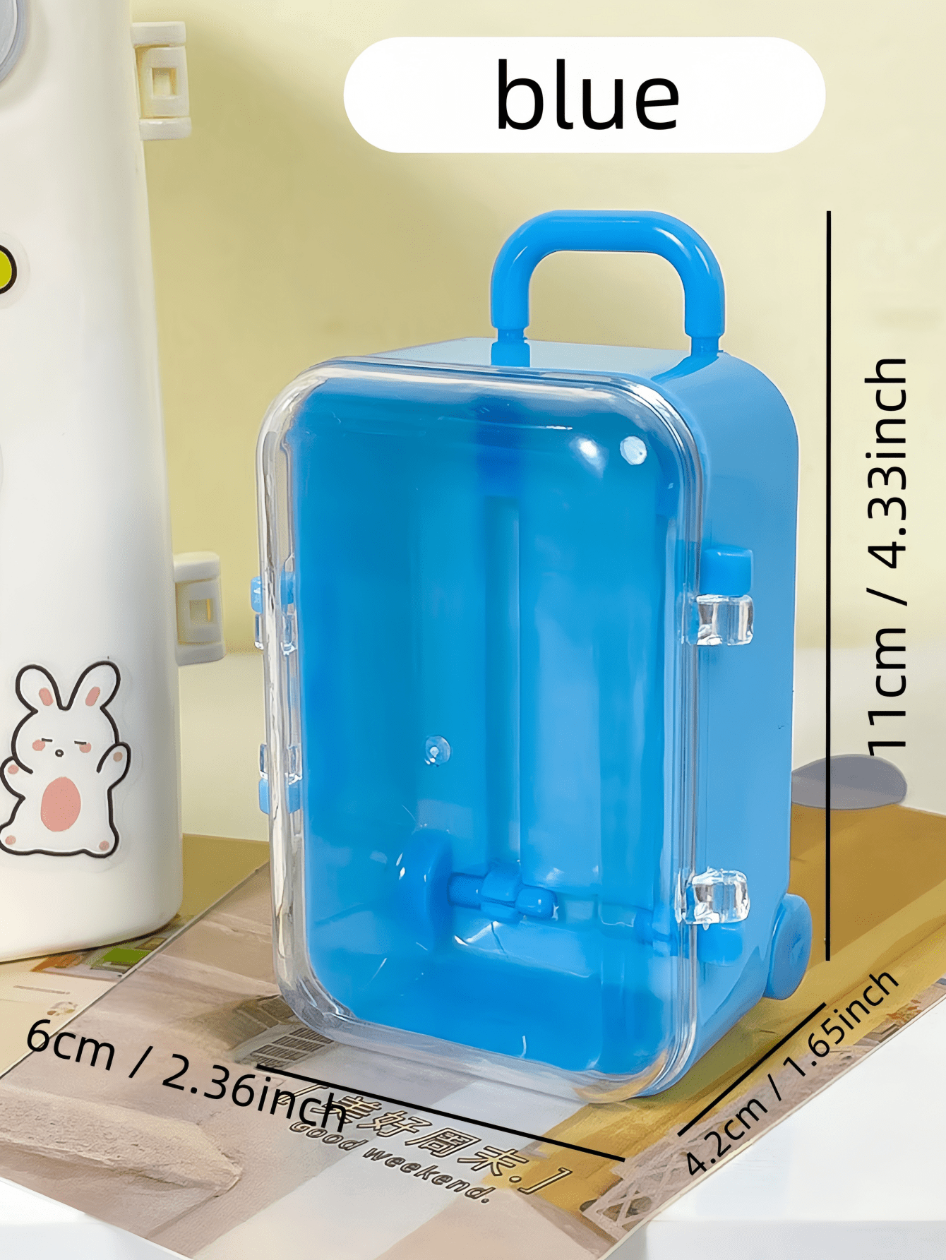 1pc Blue Creative Miniature Suitcase Shaped Storage Box, Moveable ...