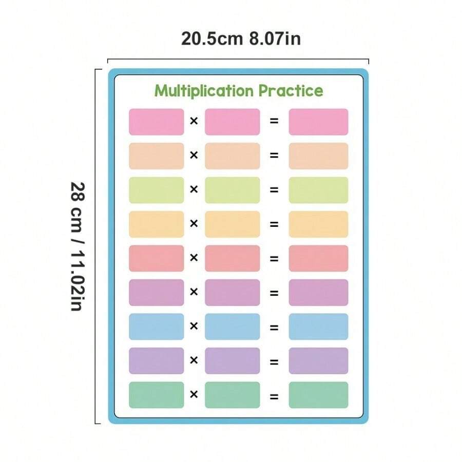 Dry Erase Multiplication And Division Chart Whiteboard Times Table ...