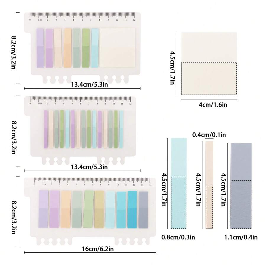1320 Sheet Sticky Index Tabs, 6 Boards Multicolor Transparent Morandi ...
