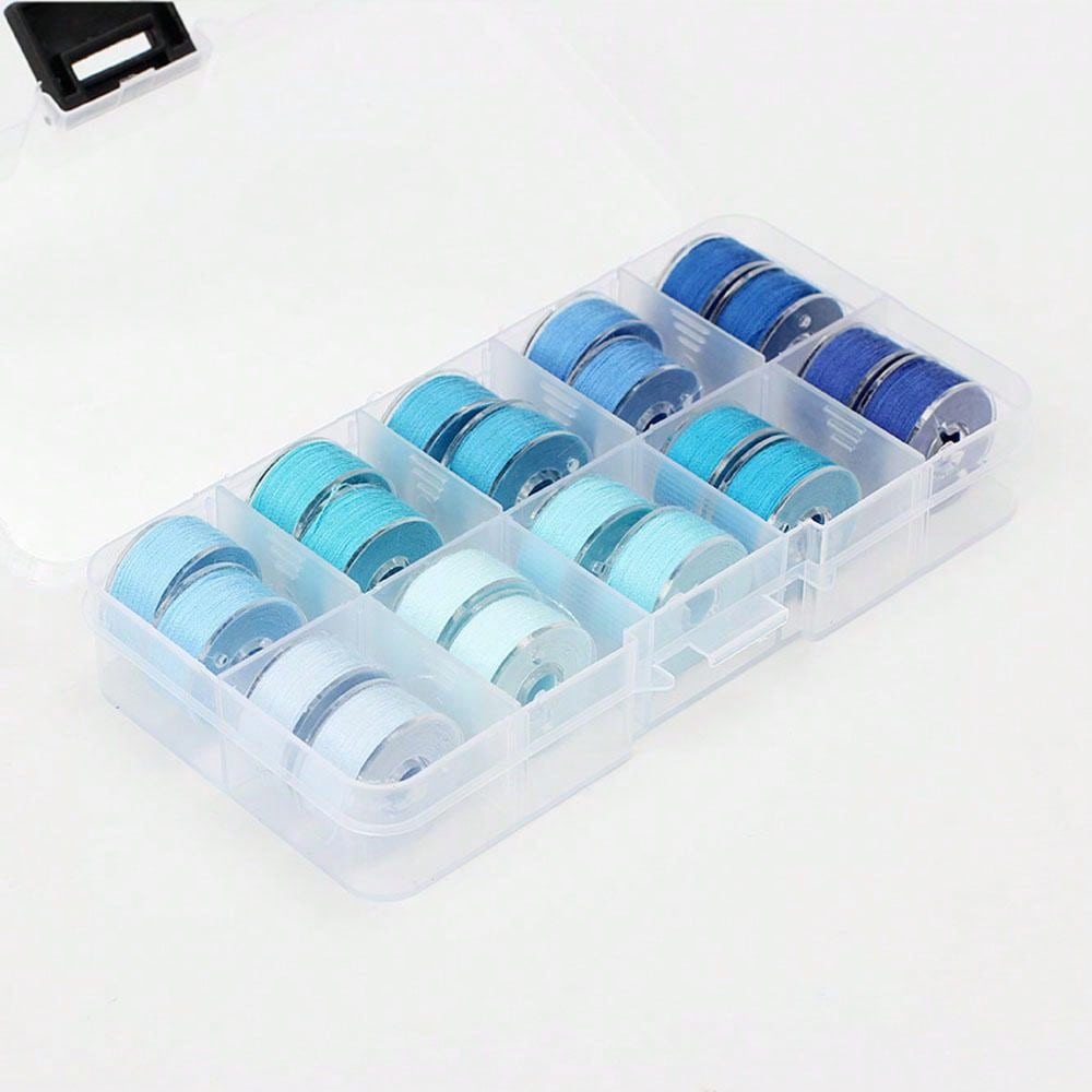 10-Grid New Bobbin Box With Transparent Thread, Bobbin With Fixed Color ...