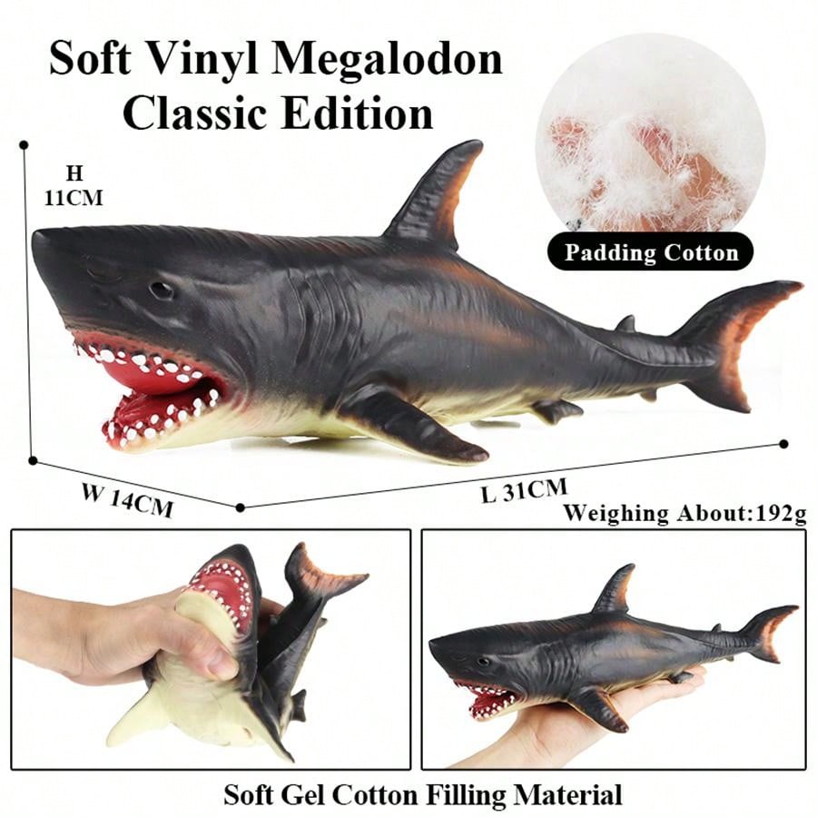 1PC Sea Life Great White Shark Action Figure Megalodon Shark Model Toy ...