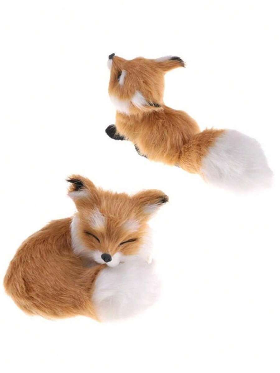 1pc Realistic Cute Sleeping Fox Figurine For Car, Window, Living Room ...