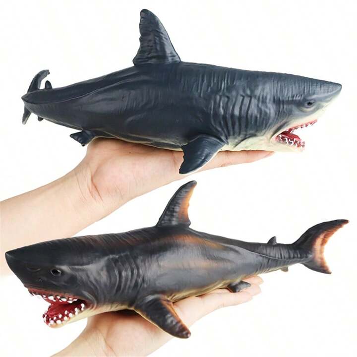 Sea Life Great White Shark Action Figure Megalodon Shark Model Toy Soft ...