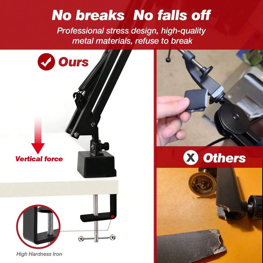 YOUSHARES Boom Arm Clamps For Adjustable Mic Stand, Table Clamp That ...