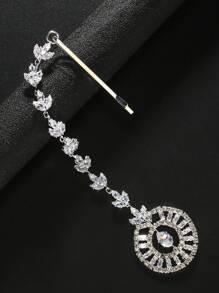 1pc Silver New Style Circle Shaped Rhinestone Forehead Chain, Vintage ...