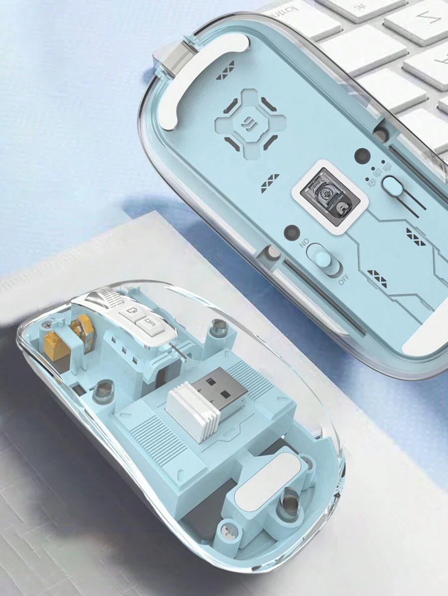 Transparent Wireless Mouse, Three-mode, Rechargeable Model, Silent ... Transparent Wireless Mouse, Three-mode, Rechargeable Model, Silent ...