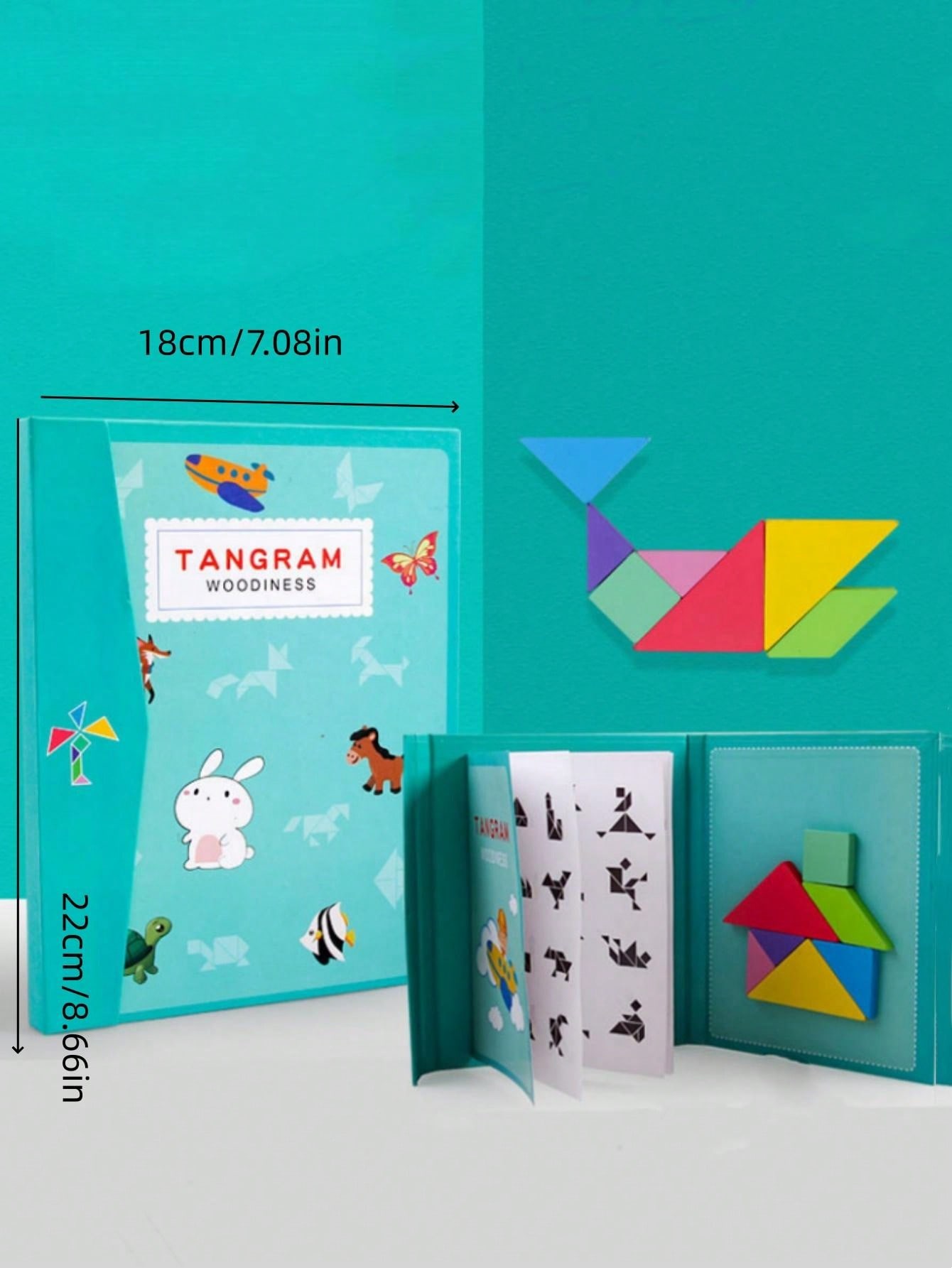 1pc Wooden Magnetic Tangram Puzzle Toy Kit For Children, Help Develop ...