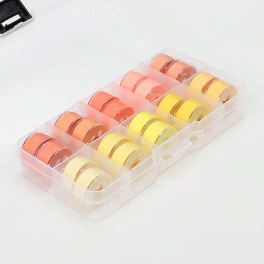 10-Grid New Bobbin Box With Transparent Thread, Bobbin With Fixed Color ...