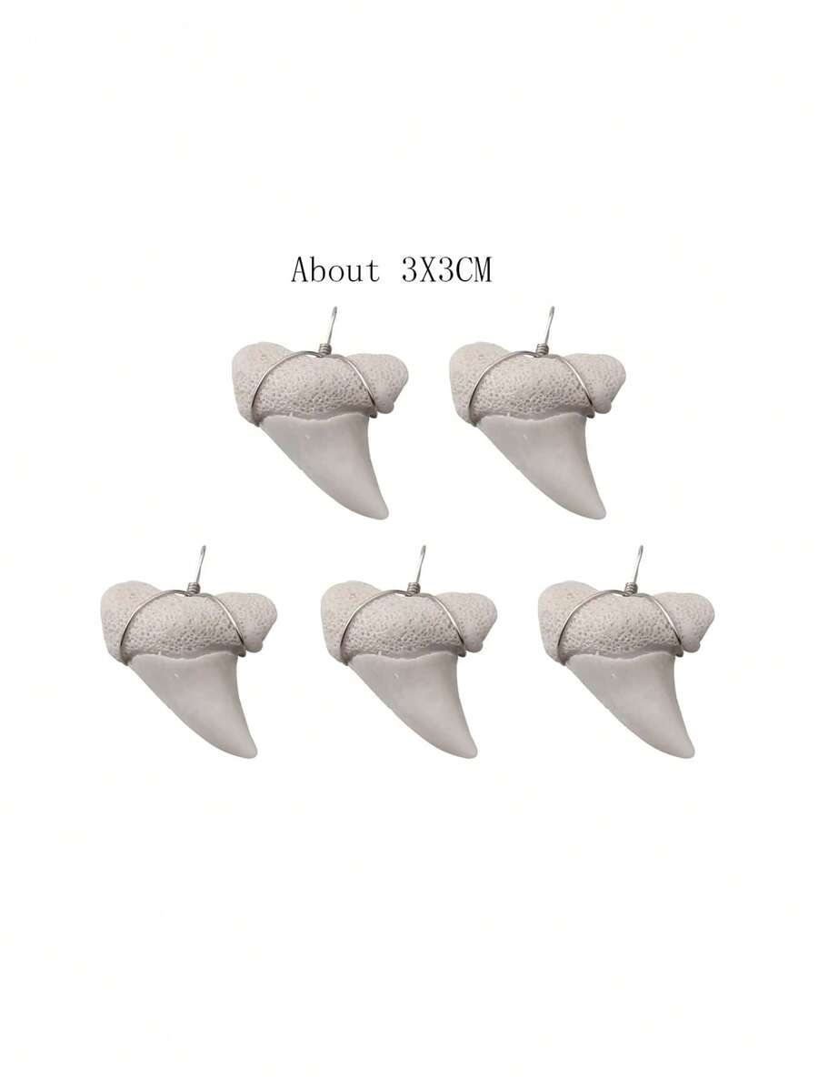 5pcs Realistic Shark Teeth With Hanging Hole | SHEIN USA