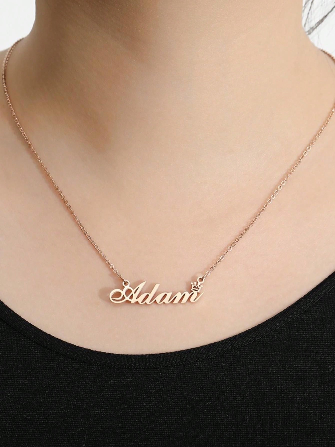Personalized Stainless Steel Customized Cut-Out Name Necklace With ...