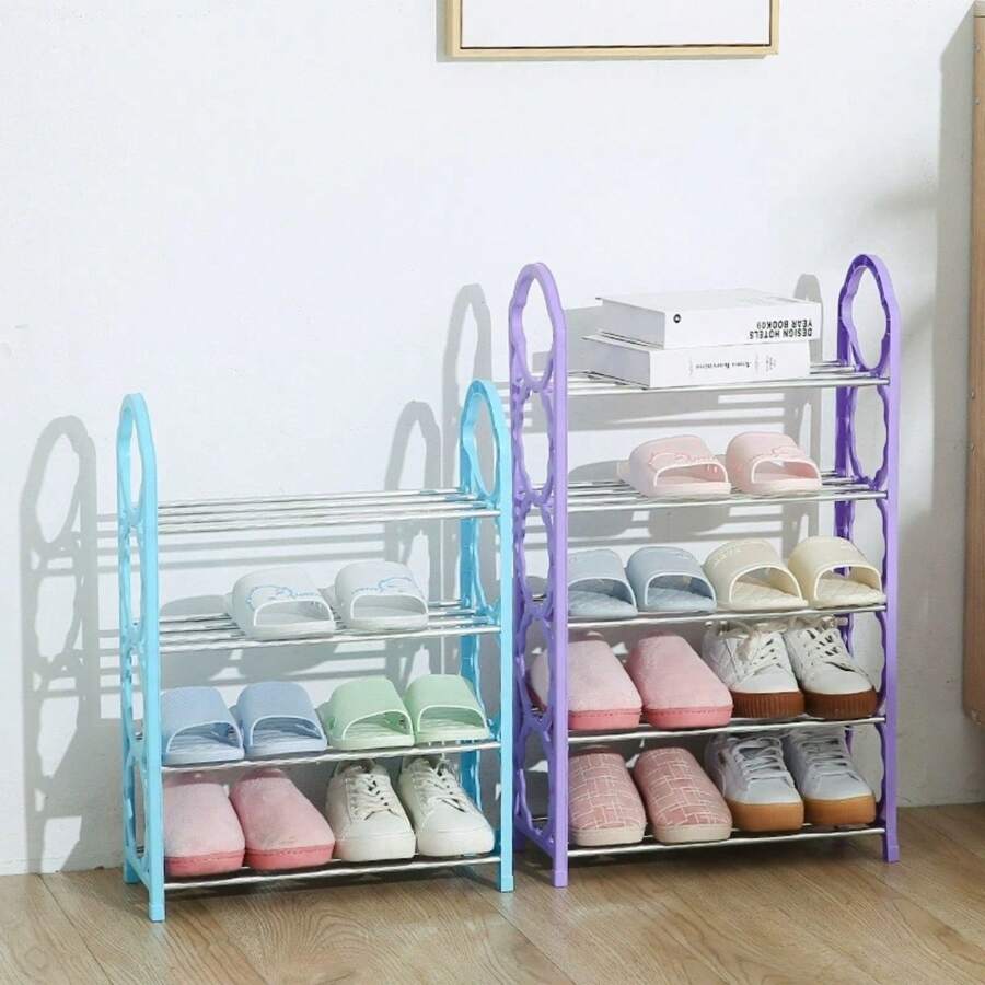 Storage Shoe Rack, 4 Tier Shoe Storage Organizer Rack With Steel Pipe ...