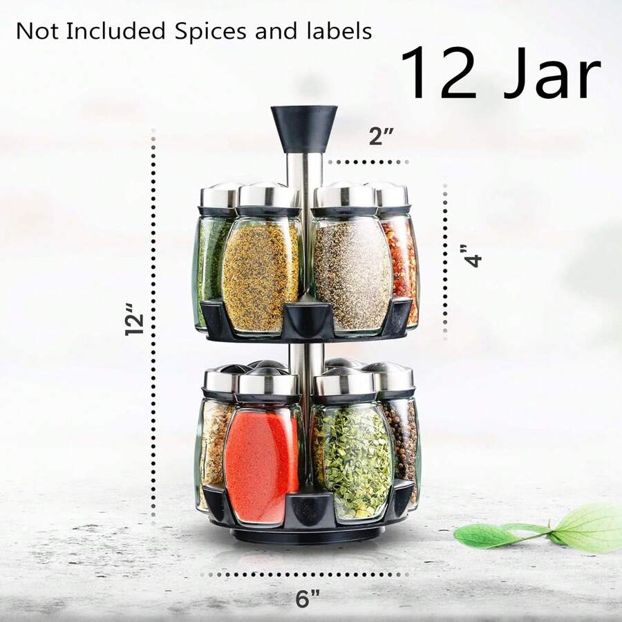 Revolving Spice Rack Organizer - Spinning Countertop Herb And Spice ...