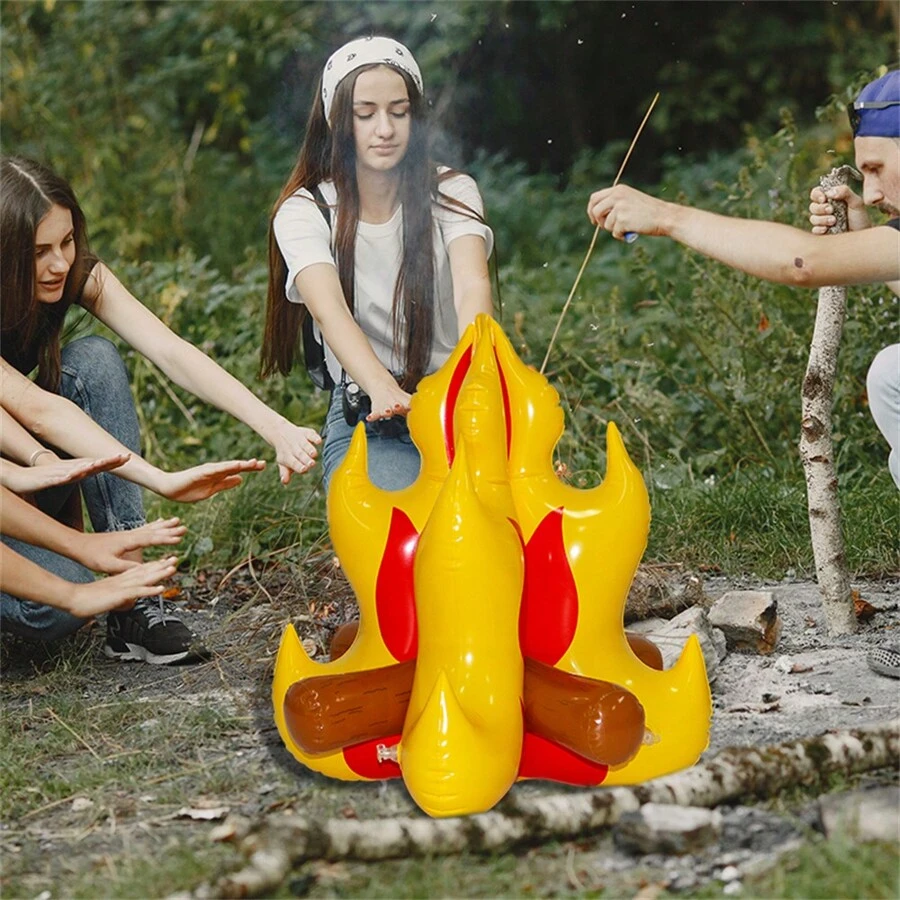 Pvc Inflatable Fire Flame, Party Activity Simulation Bonfire Fire Prop ...