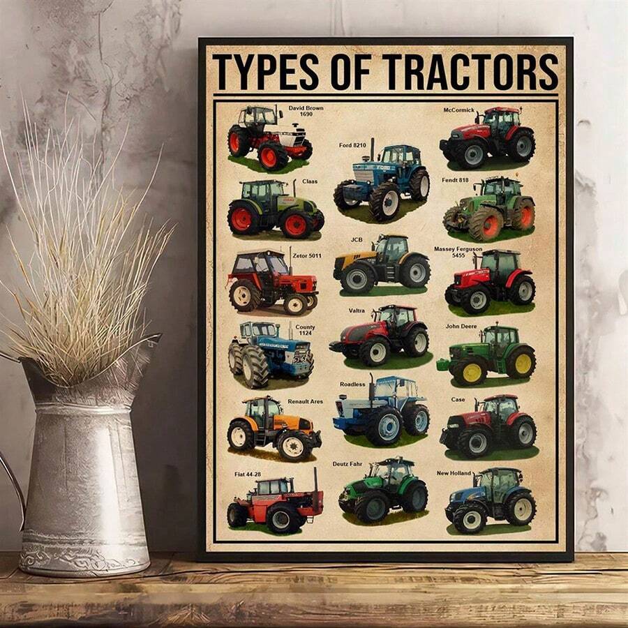 1pc Canvas Poster, Types Of Tractors Poster, Types Of Vehicles ...