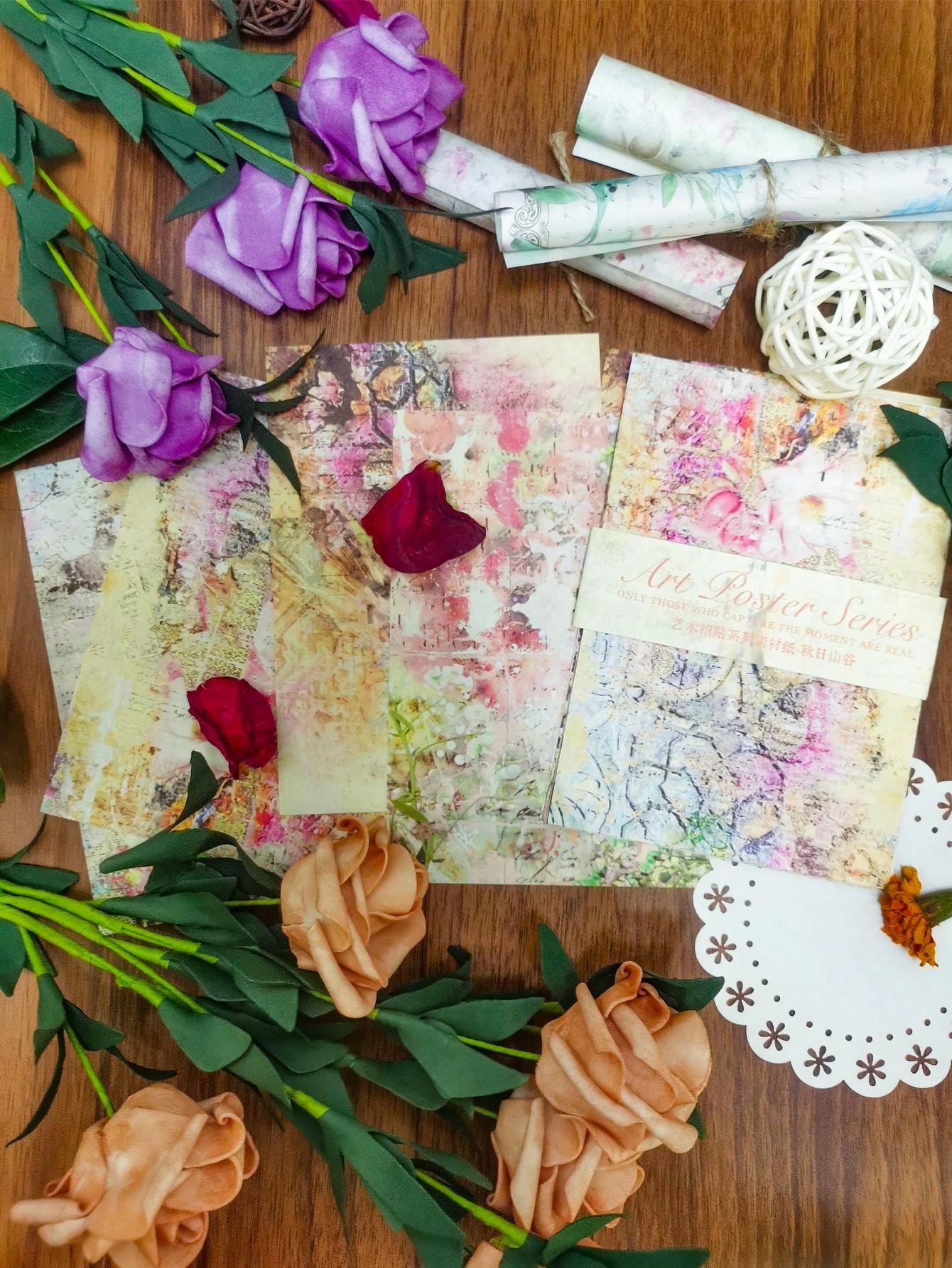 30 Sheets Retro Style Collage Paper | SHEIN