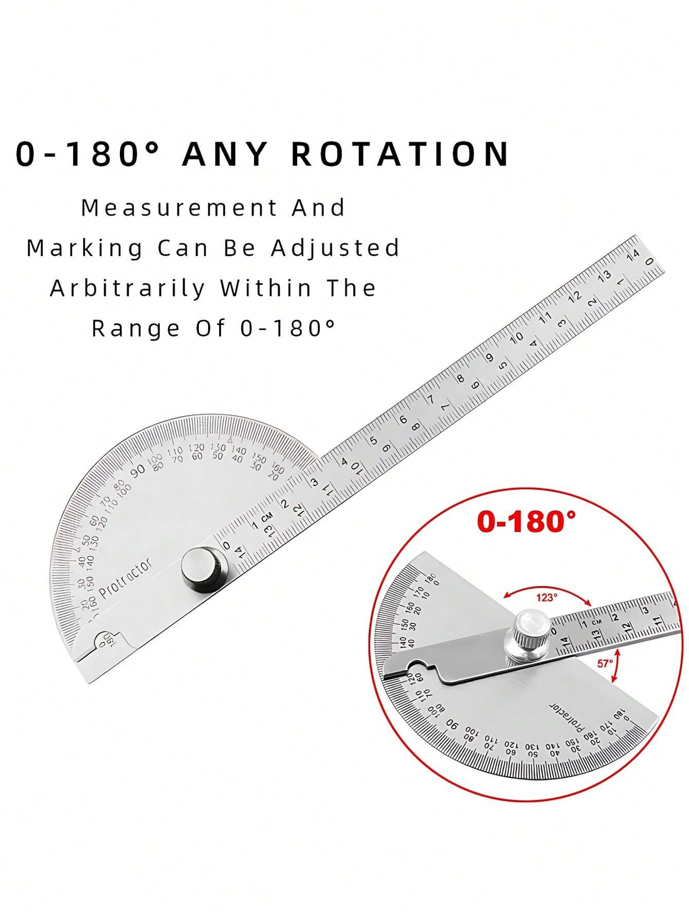 1PC Protractor Angle Ruler Dividing Gauge Angle Ruler 180 Degree Semi ...