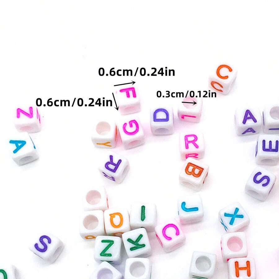 2pcs/1set 1000pcs Mixed Acrylic Alphabet A-Z Cube Letters Beads DIY ...